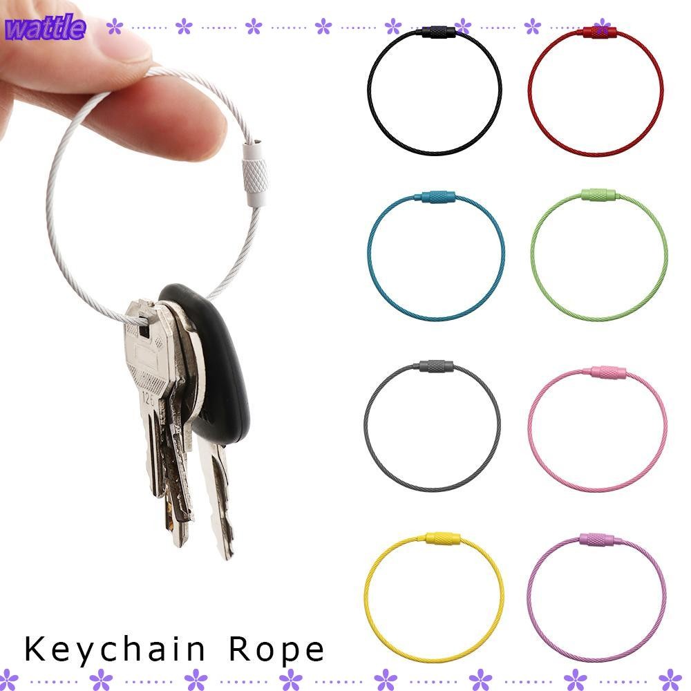 WATTLE 10pcs 1.5*150mm EDC Keyring Stainless Steel Luggage Tag Outdoor ...