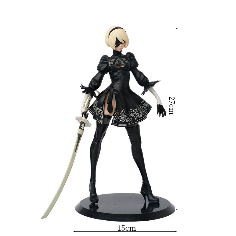 YoRHa 2B NieR Automata Sitting 2B Action Figure Decorative Ornaments ...