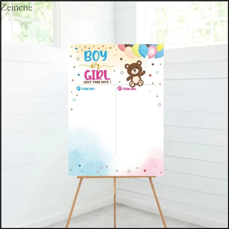 Zein Gender Reveal Party Baby Gender Reveal Poster with 36 Boy and Girl ...