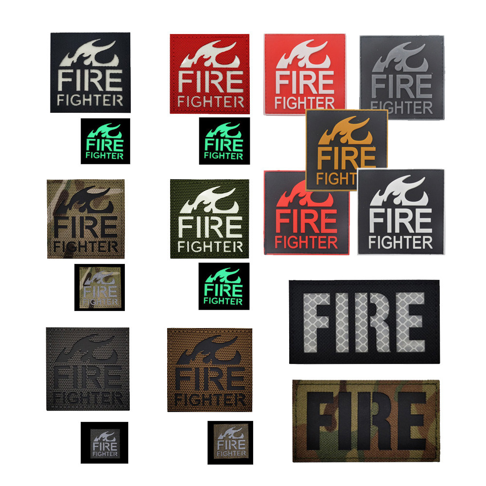 Outdoor Bag Accessories fire fighter Patch Mini Reflective Rescue Team ...