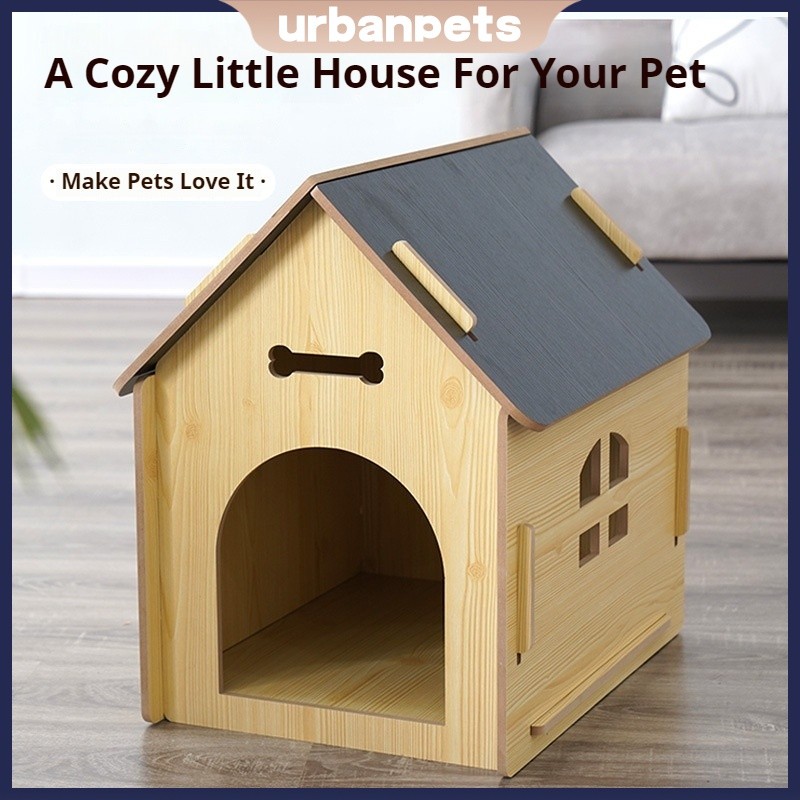 Removable Wooden Dog House Cat House Pet Cabin With Window Dog House ...