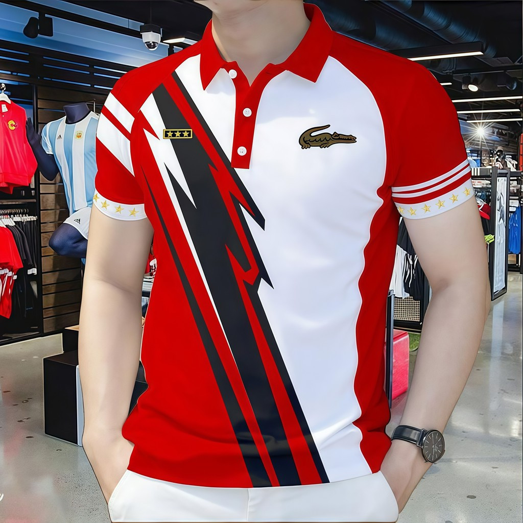 2025Crocodile Logo Polo Shirt for Man Simple Men Business Polo ...