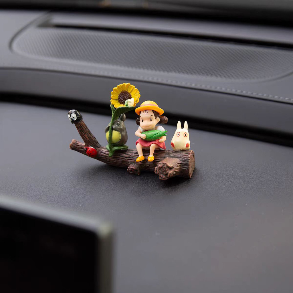 6pcs My Neighbor Totoro Car Ornaments Cute Dragon Cat Powder Hat Girl ...