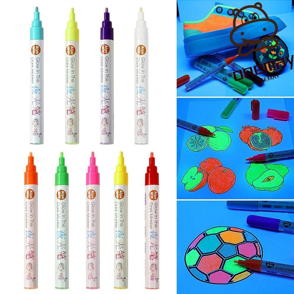ONE-MAYSHOW Luminous Pen, Glowing in The Dark Hand Painting Marker Pen ...