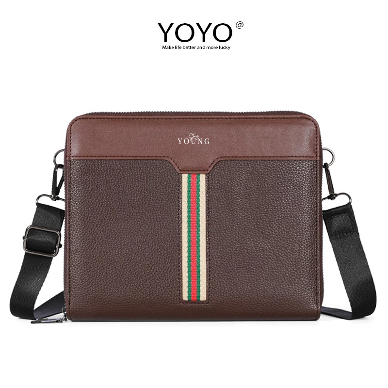 YOYO Leather Men's Sling Bag Messenger Shoulder Bags For Man#S0202 | Shopee Philippines