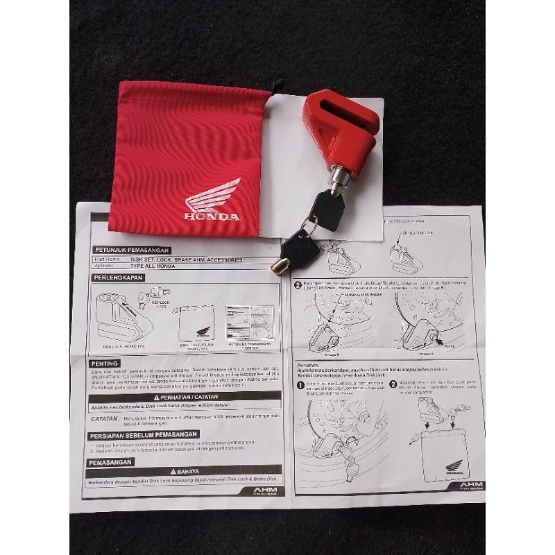 PMJ Dislock/ Original Honda LQM Disc Padlock | Shopee Philippines