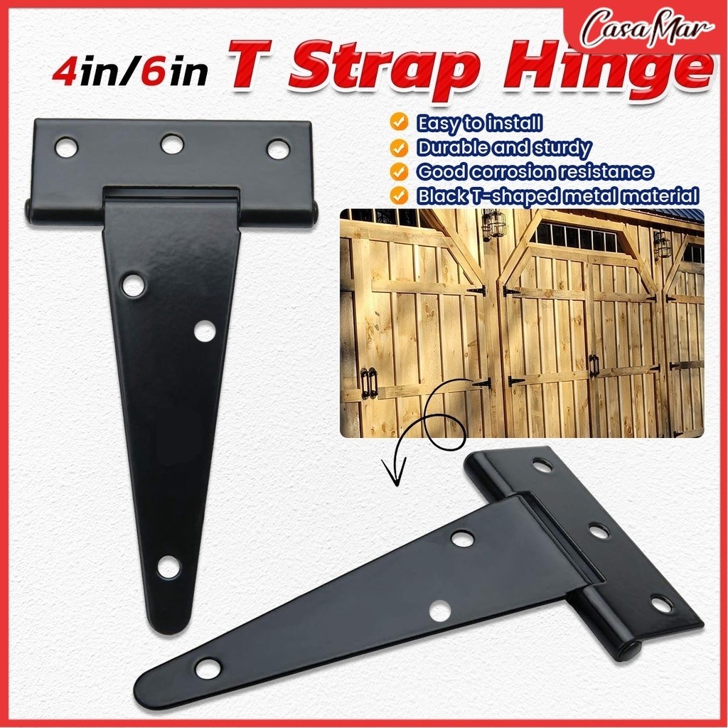 C.M. 4 Inch 6 Inch T Strap Heavy Duty Shed/Gate Strap Hinge Door Barn ...