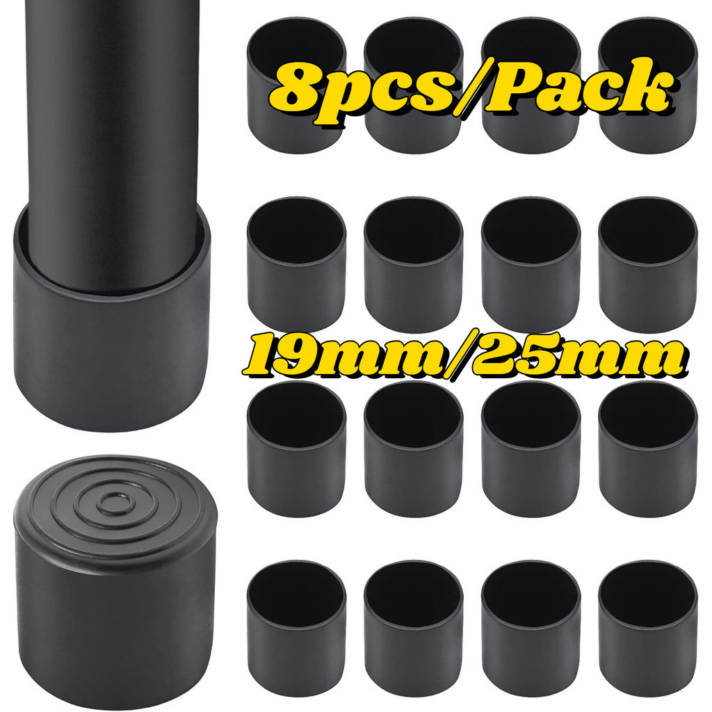 8pcs/Pack 19mm/25mm PVC Chair Leg Tips Caps, Round Non-Slip Folding ...