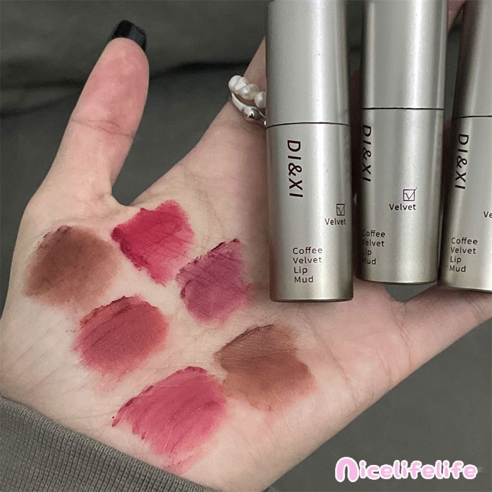 Dixi Deep Chestnut Tea Brown Lip Glaze Velvet Matte White Lip Mud Pure ...