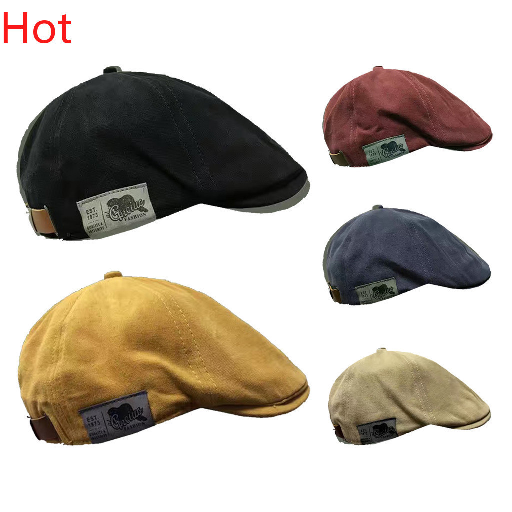 2024 new hat men's beret Retro British style duck tongue cap can be ...