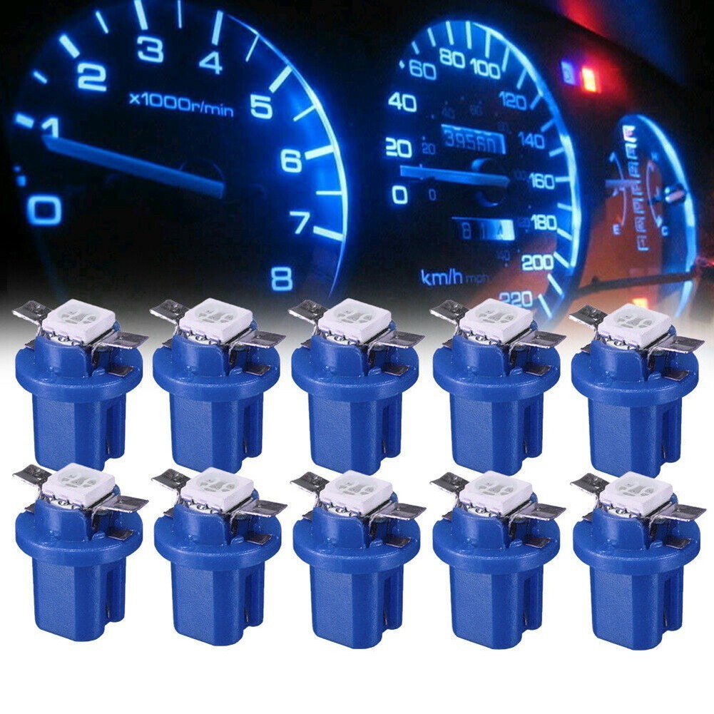 【ishowmall ️】10pcs T5 B8.5D 5050 SMD LED Bulbs Dashboard Speedometer ...