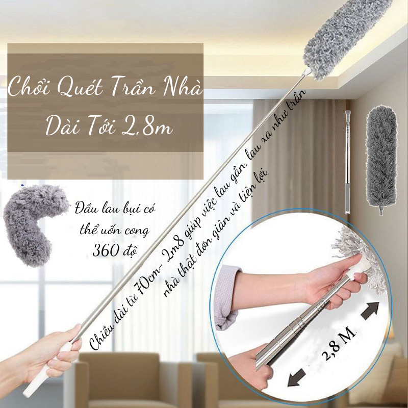 Foldable Ceiling Brush Up to 2m8, Dust Mop, Smart Ceiling Sweeper ...