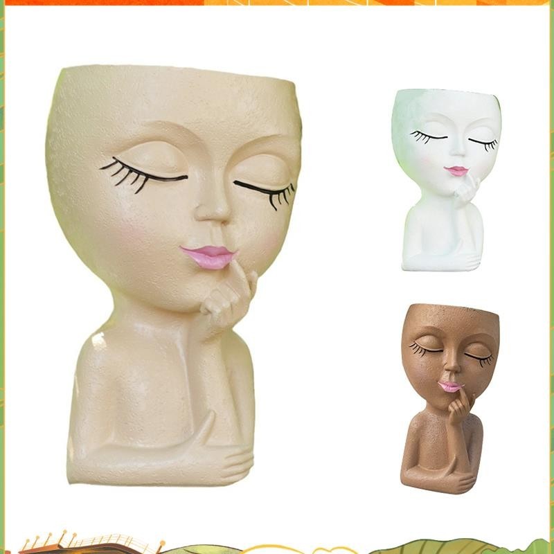 Cute Head Flower Pot/Face Flower Pot, for Indoor Plants, Girl Face ...