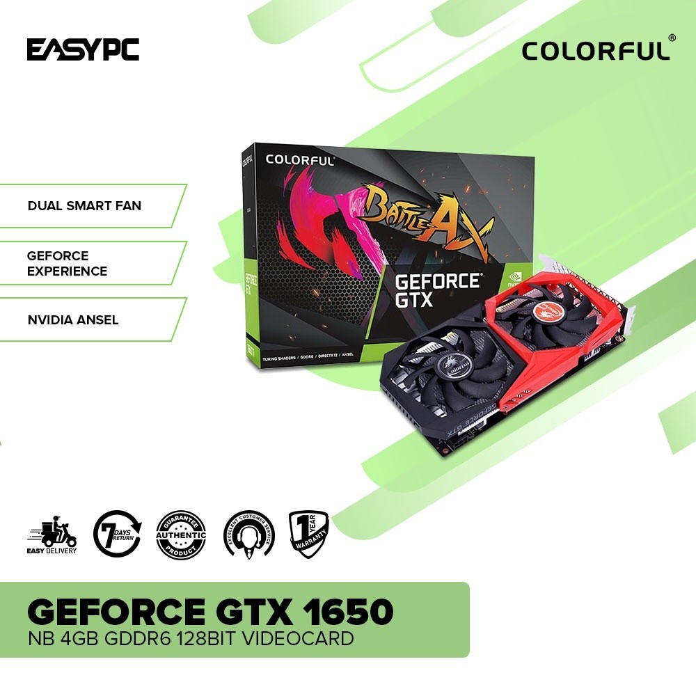 Easy PC | COLORFUL GEFORCE GTX 1650 NB/ GTX 1650 NB 4GD6 V3 4GB GDDR6 ...
