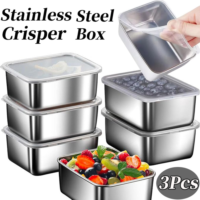 Stainless Steel Crisper Box / Refrigerator Frozen Storage Box / Food ...