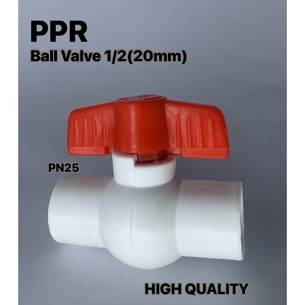 WHITE PPR PIPE FITTINGS BALL VALVE PN25 20mm | Shopee Philippines