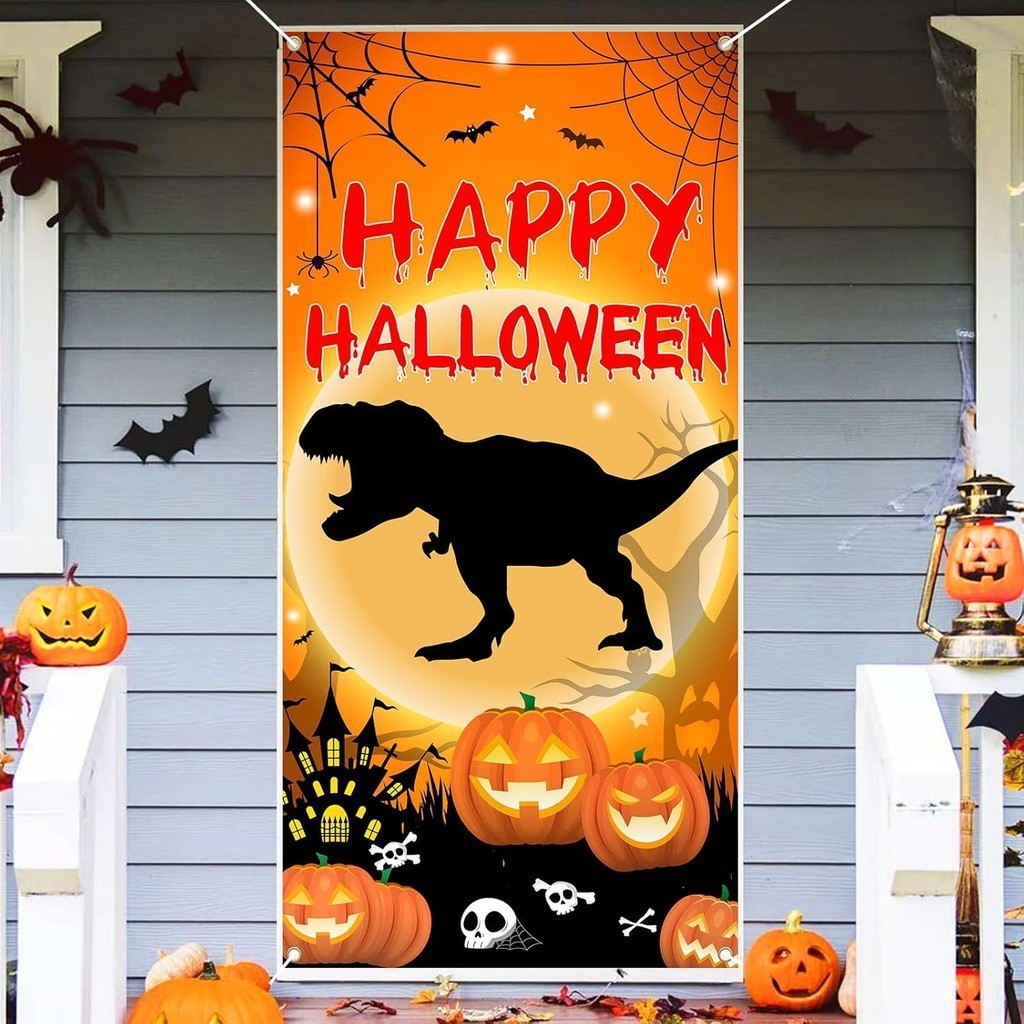 Cheereveal “HAPPY HALLOWEEN” Door Banner, Orange Pumpkin Halloween ...