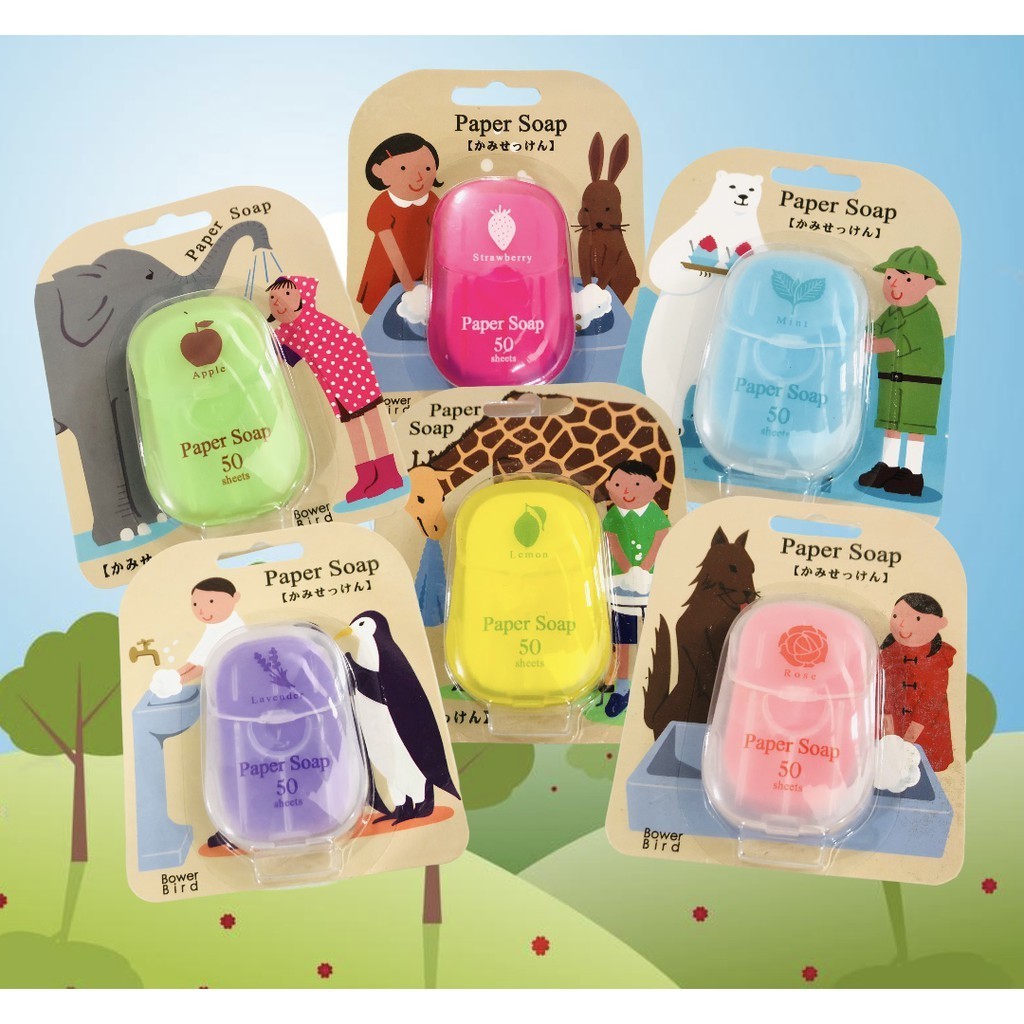 50PCS Portable Pocket Paper Soap Disposable Portable Hand-washing ...