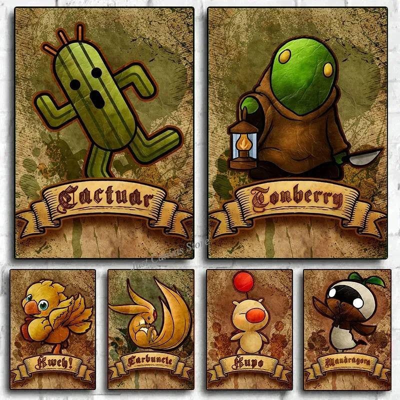 Video Game Final Fantasy GF Cactuar Tonberry Kweh Poster Canvas ...