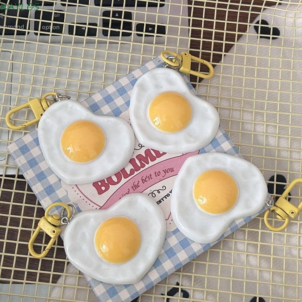 KAYLOS Fried Eggs Key Chain, Simulated Love Shape Poached Egg Pendant ...