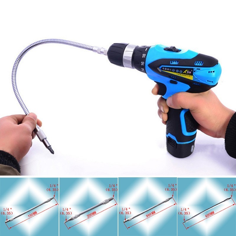 【Hot】Silver Flexible Electronic Drill Bending Shaft Connecting Adapter ...