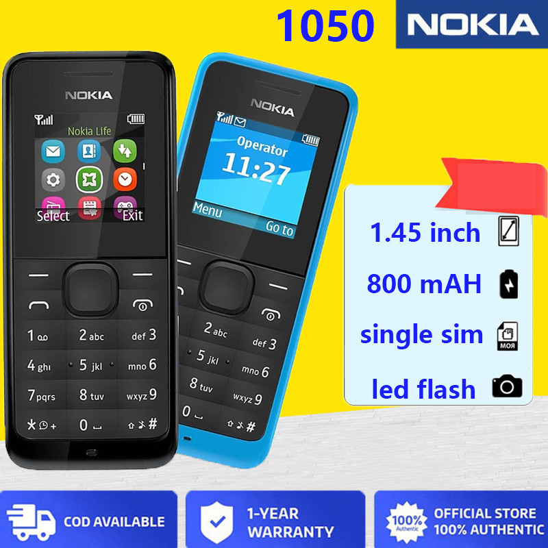 Original Noki 1050 Keypad Phone SINGLE SIM Keypad Basic Phone FM Radio ...