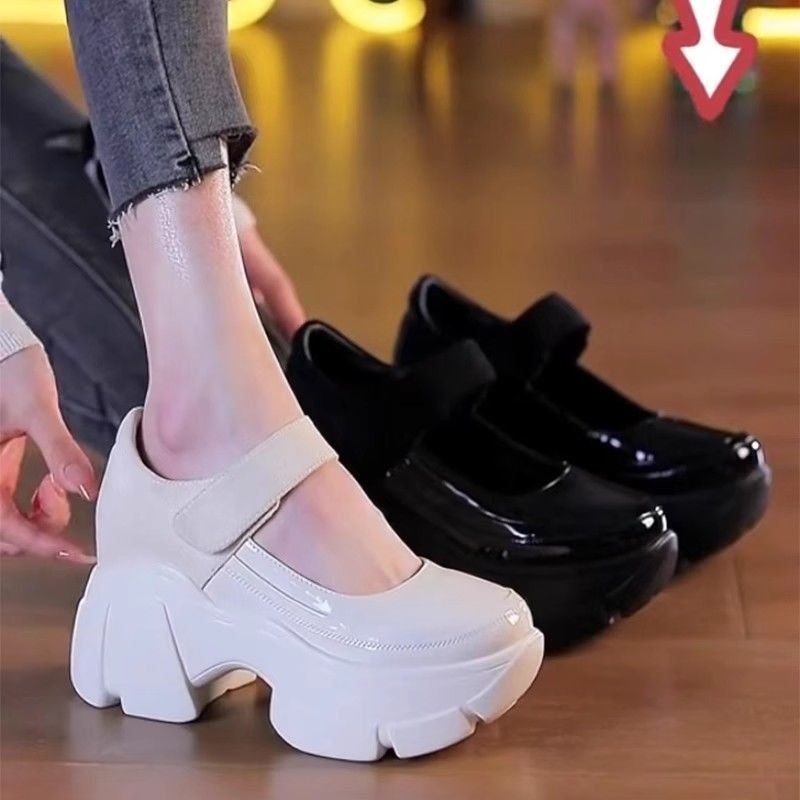 Platform Thick Sole Inner Heightened Mary Jane Shoes Women's Summer ...
