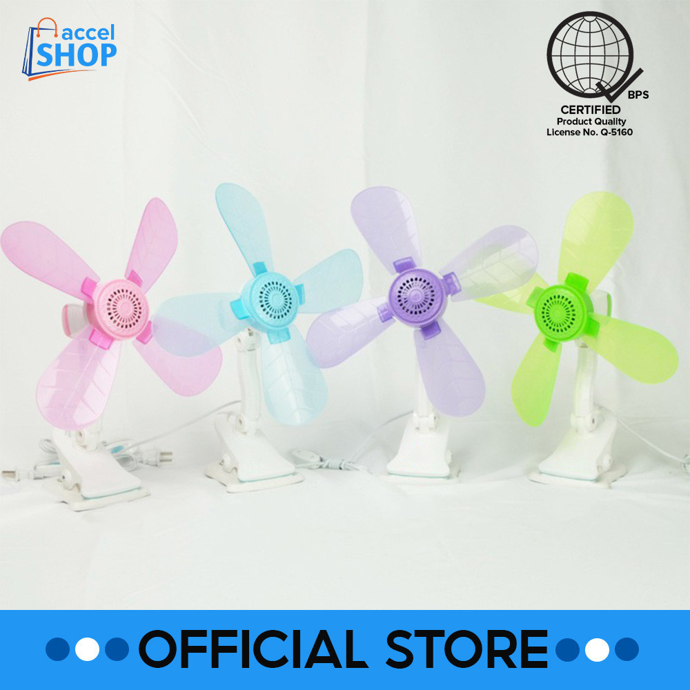 Accel Clip Fan Easy Switch Transparent Four-Leaf (Random Color ...