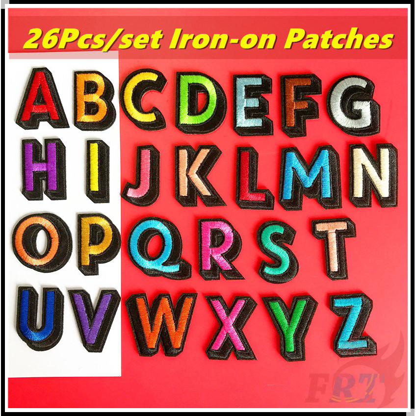 26Pcs/set Colorful English Letters Iron-on Patch Diy Iron on Sew on ...