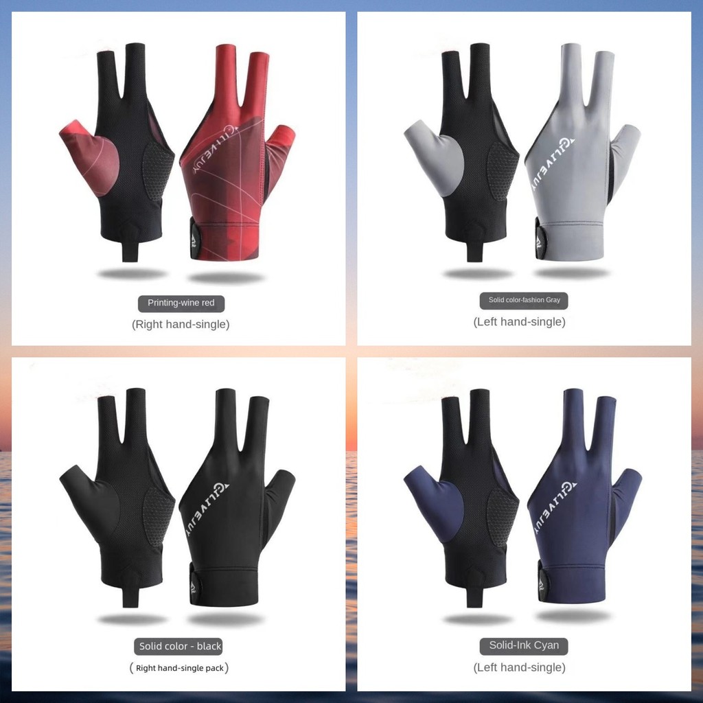 Elastic three-finger billiard gloves left and right hand snooker gloves ...