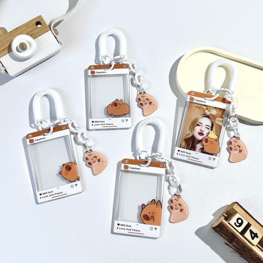 INS Cartoon Transparent Card Holder Keychain Tali Lanyard Transparent ...