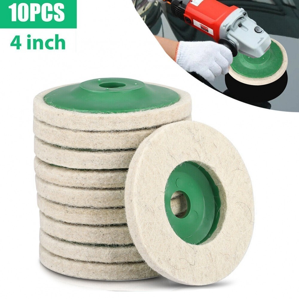 Polishing Wheel Angle Grinder Buffer & Polisher Wheel Felt White +Green ...