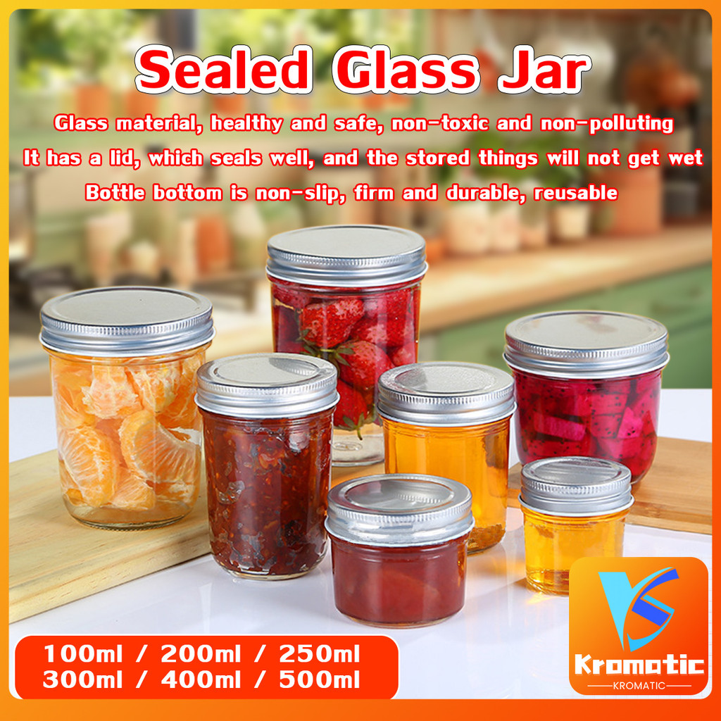 Kc Sealed Glass Jar Kitchen Storage With Lid Pickle Bottle Jam Bottles ...