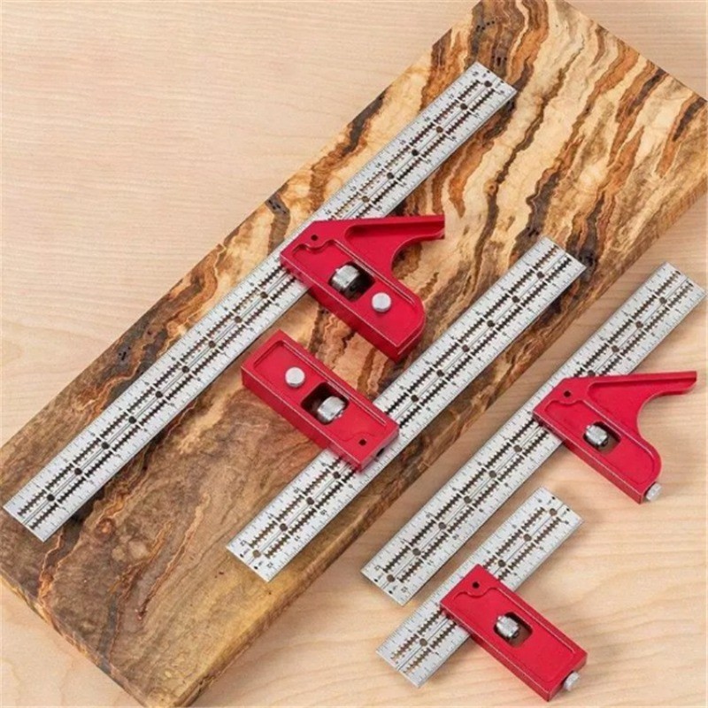 6/12inch Woodworkers Edge Rule movable angle ruler 90 degrees 45 ...