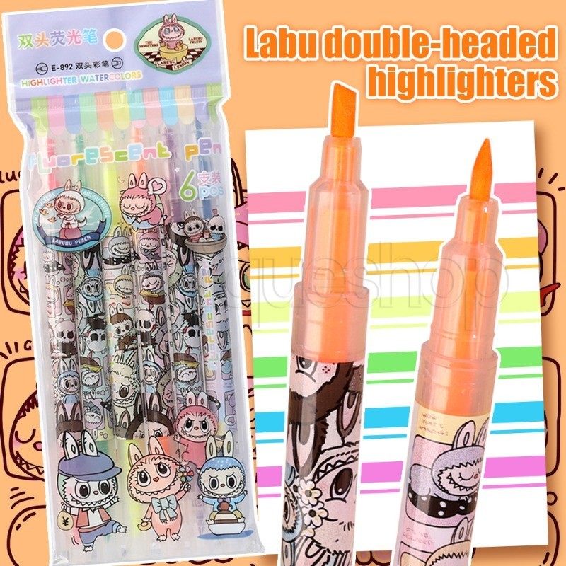 [ Featured ] 6 Pcs Labubu Highlighter Pen - Writing Marker - Hand ...