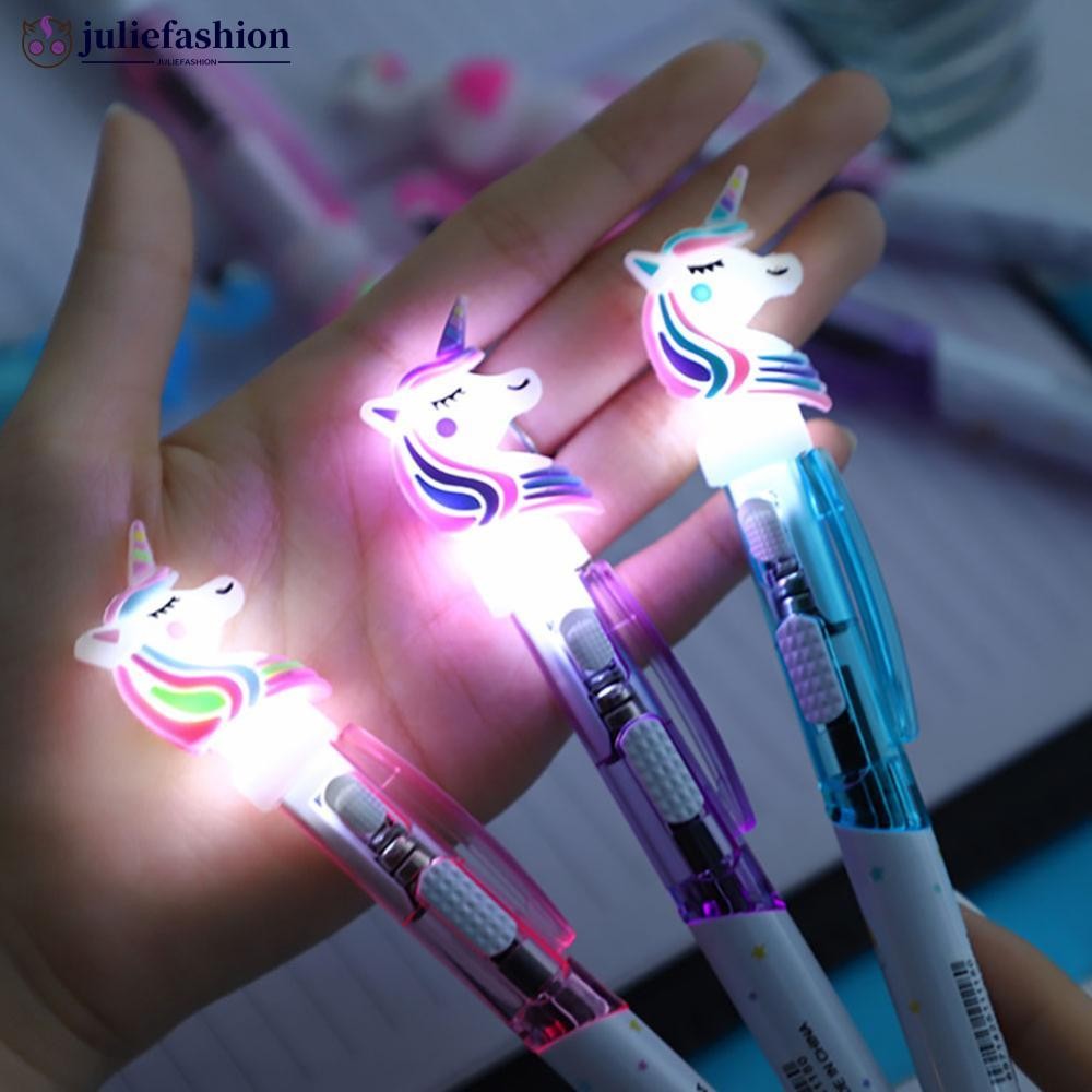 JULIEFASHION Cute Unicorn Ballpoint Pen with Light 0.5mm Cute Writing ...