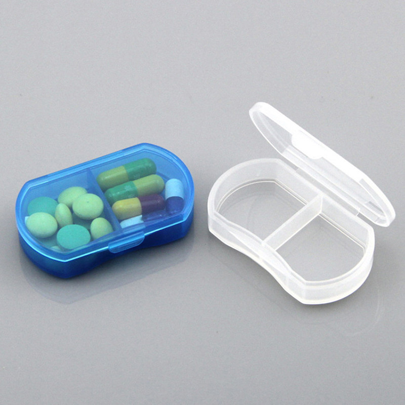 2 Compartments Travel Pill Organizer Moisture Proof Small Pill Box ...