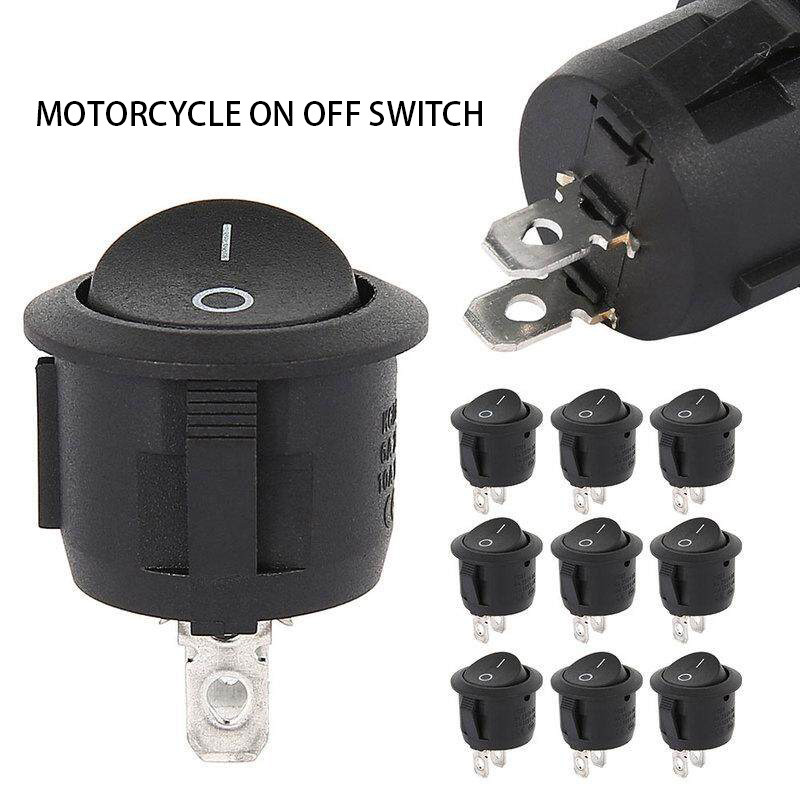MOTORCYCLE ON OFF SWITCH ROUND CIRCLE Rocker Toggle Switch Push Button ...