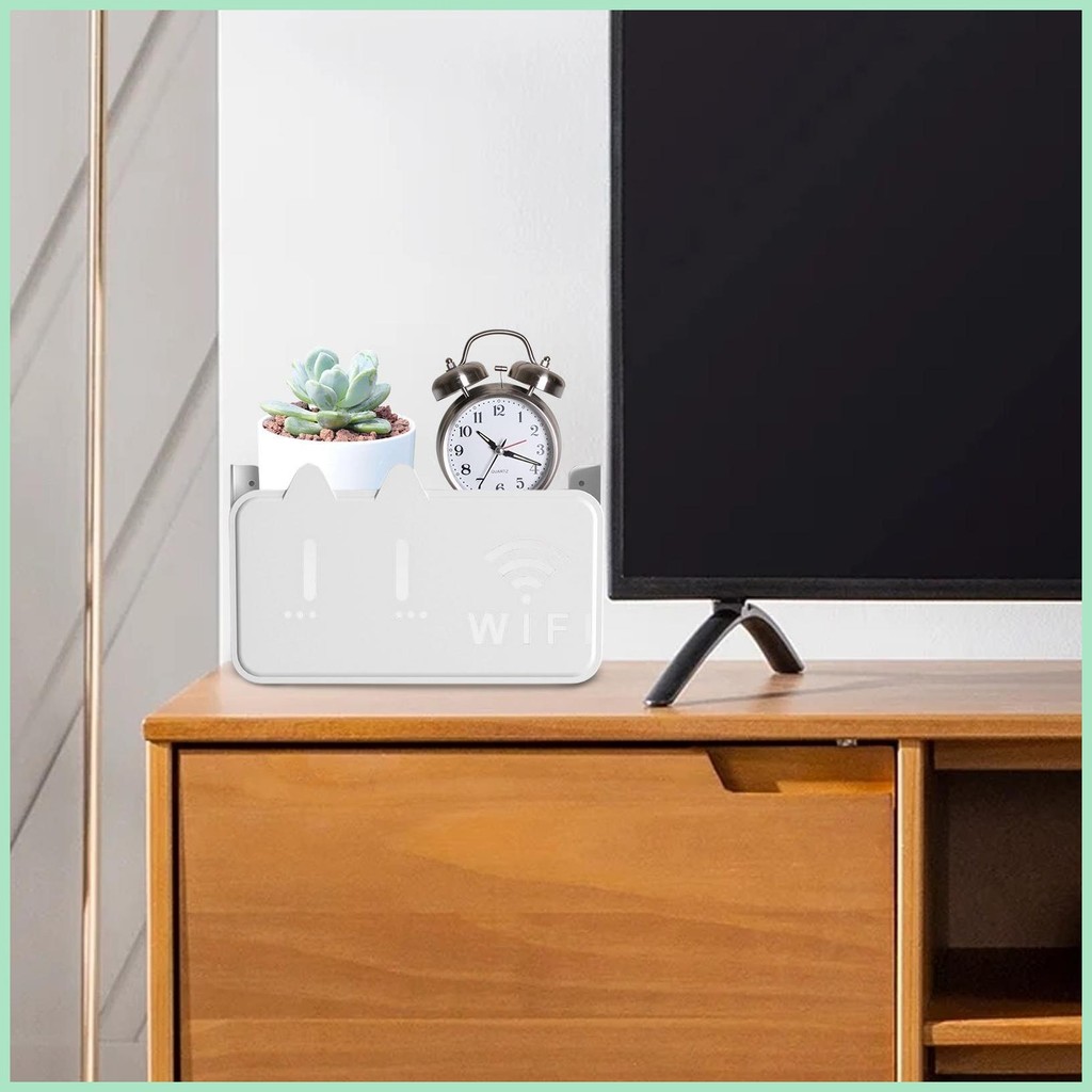Cable Box Wall Mount Back Adhesive Wall Mounted Acrylic Router Holder ...
