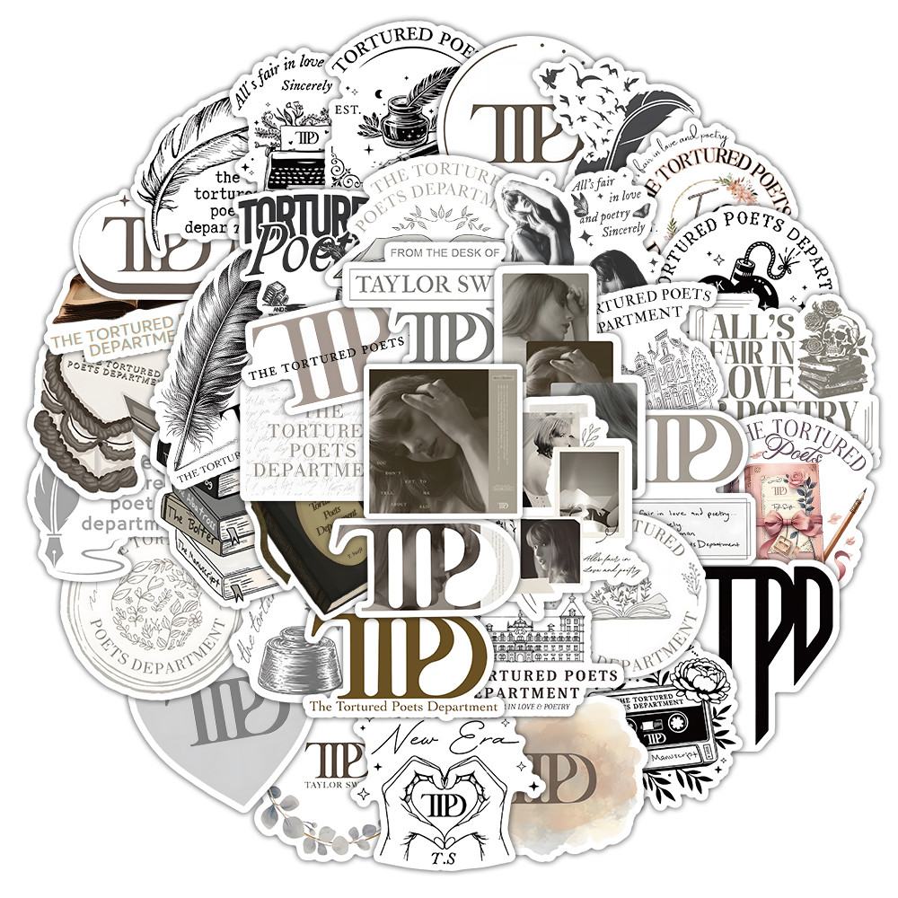 52PCS New Style Taylor Swift TTPD Graffiti Stickers for Bicycle Hand ...