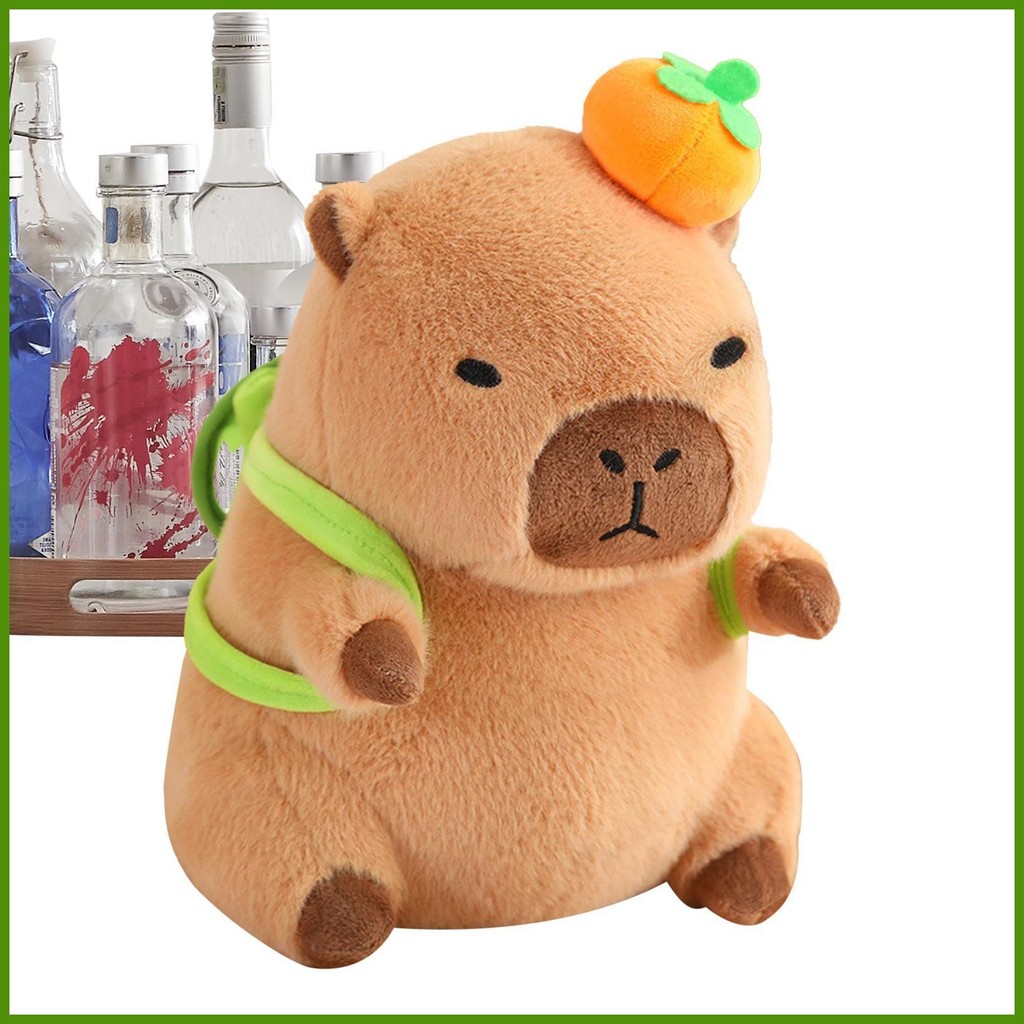 Capybara Plush Toy Soft Hugging Capybara Toys Carrying A Turtle Bag ...