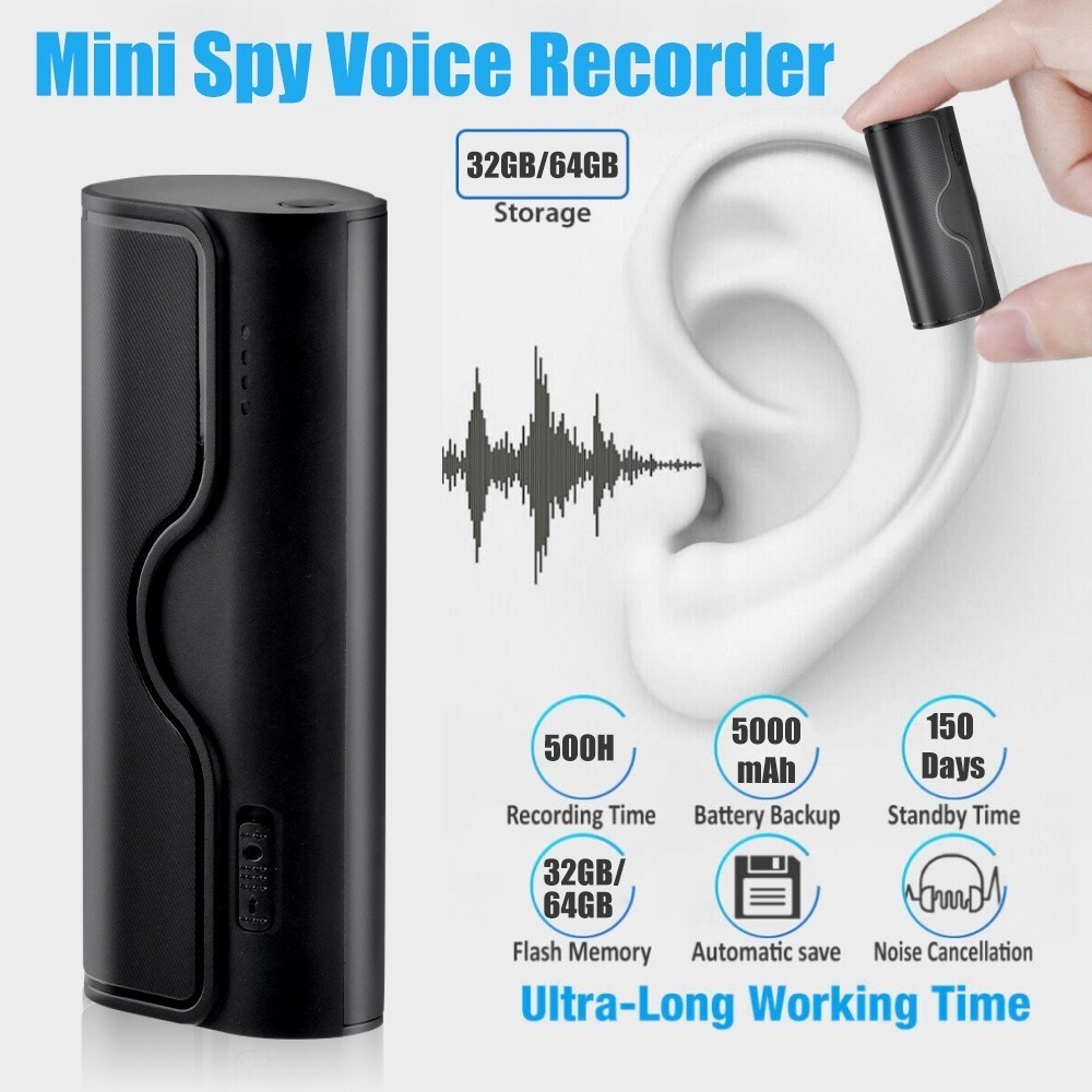Magnetic 32/64GB Spy Recording Device Voice Activated Audio Recorder ...