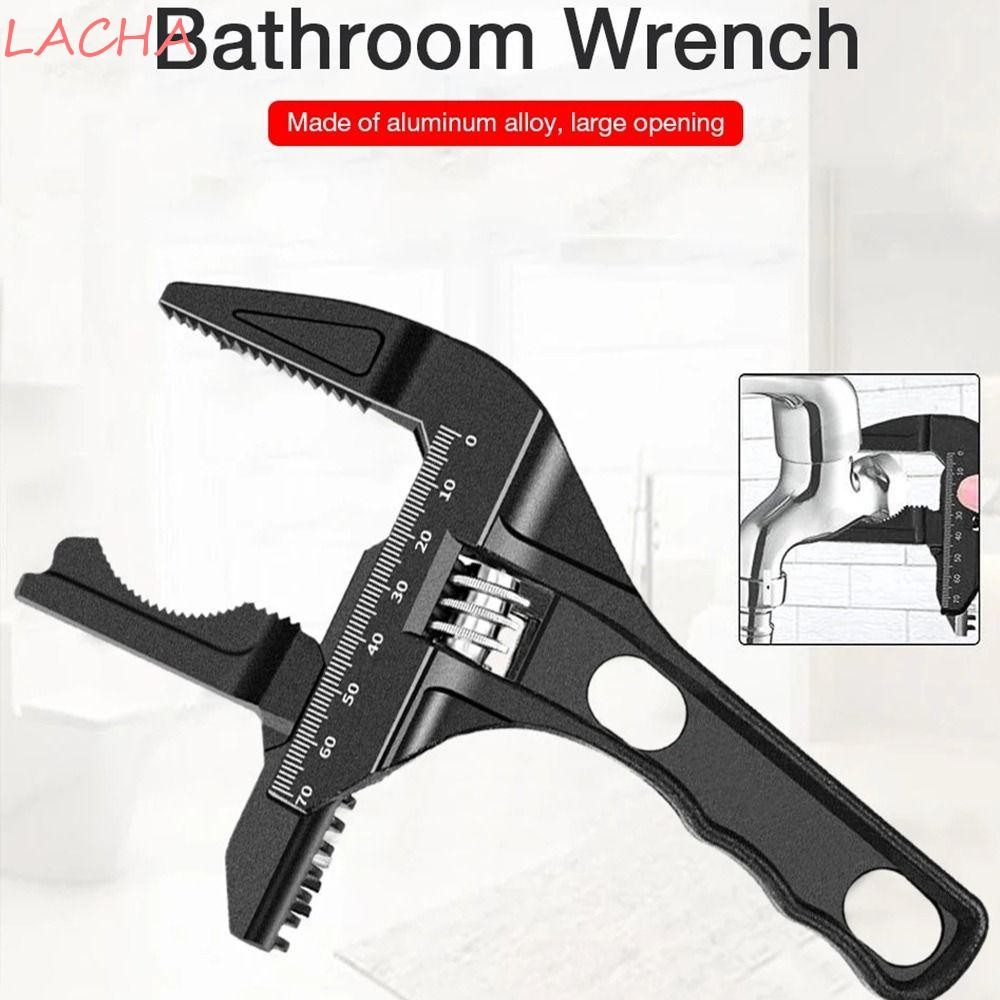 LACHAPELLE Bathroom Wrench, Short Handle Large Opening Adjustable Spanner, Multi-Function High ...