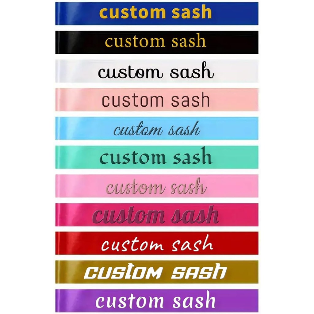 Custom Sash, Personalized Text Satin Sash Make Your Own Sash for ...