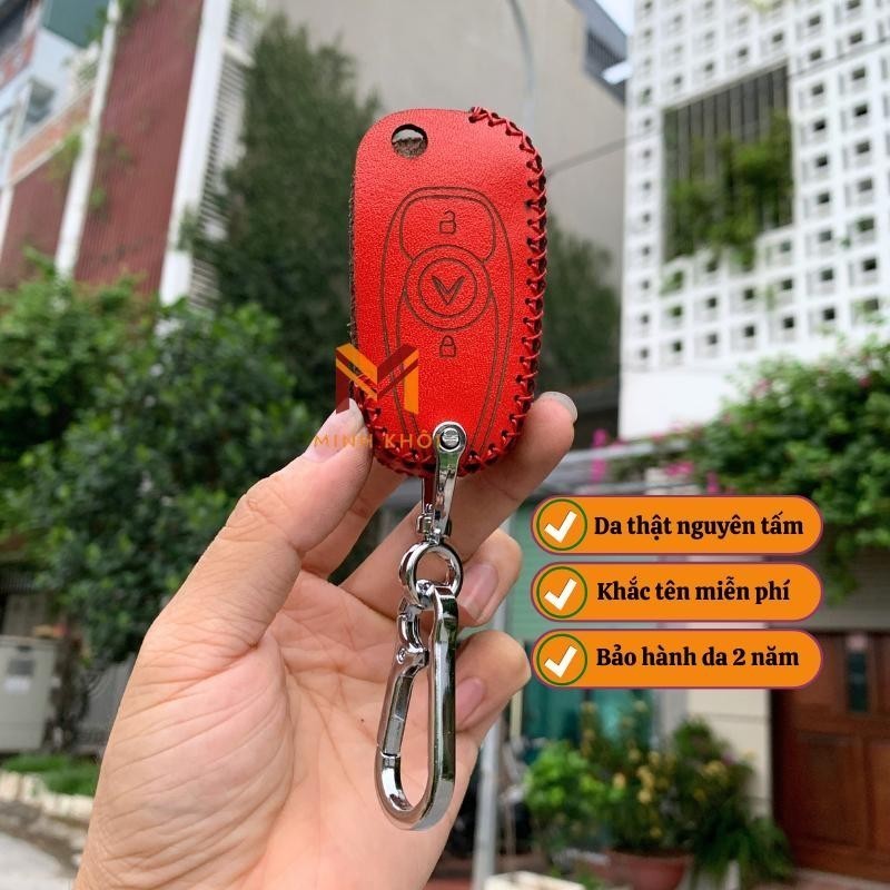 Vinfast Fadil leather key case handmade genuine leather, hand stitched ...