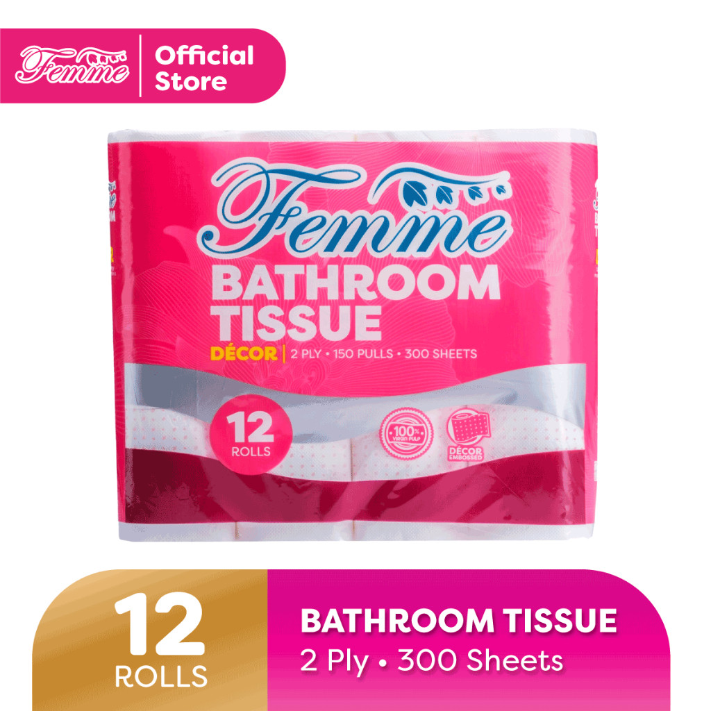 Femme 2 Ply Bathroom Tissue (12 ROLLS) | Shopee Philippines