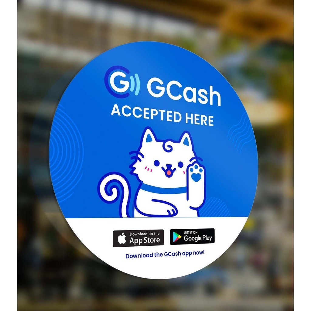 GCash Accepted Here vynil Sticker waterproof 8 diameter | Shopee ...