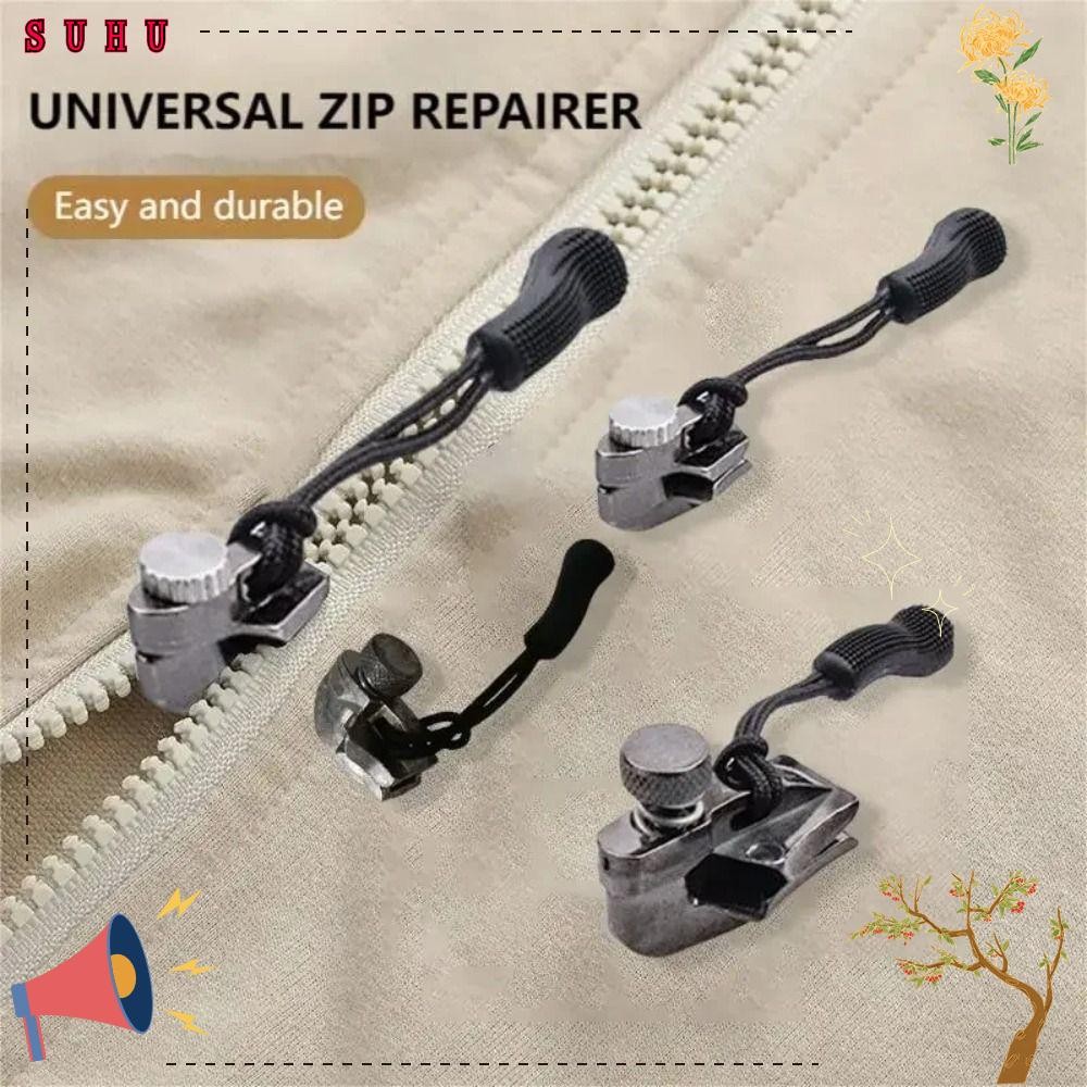 SUHU Zipper Repair Kit, DIY 3 Different Size Zipper Head, Universal ...