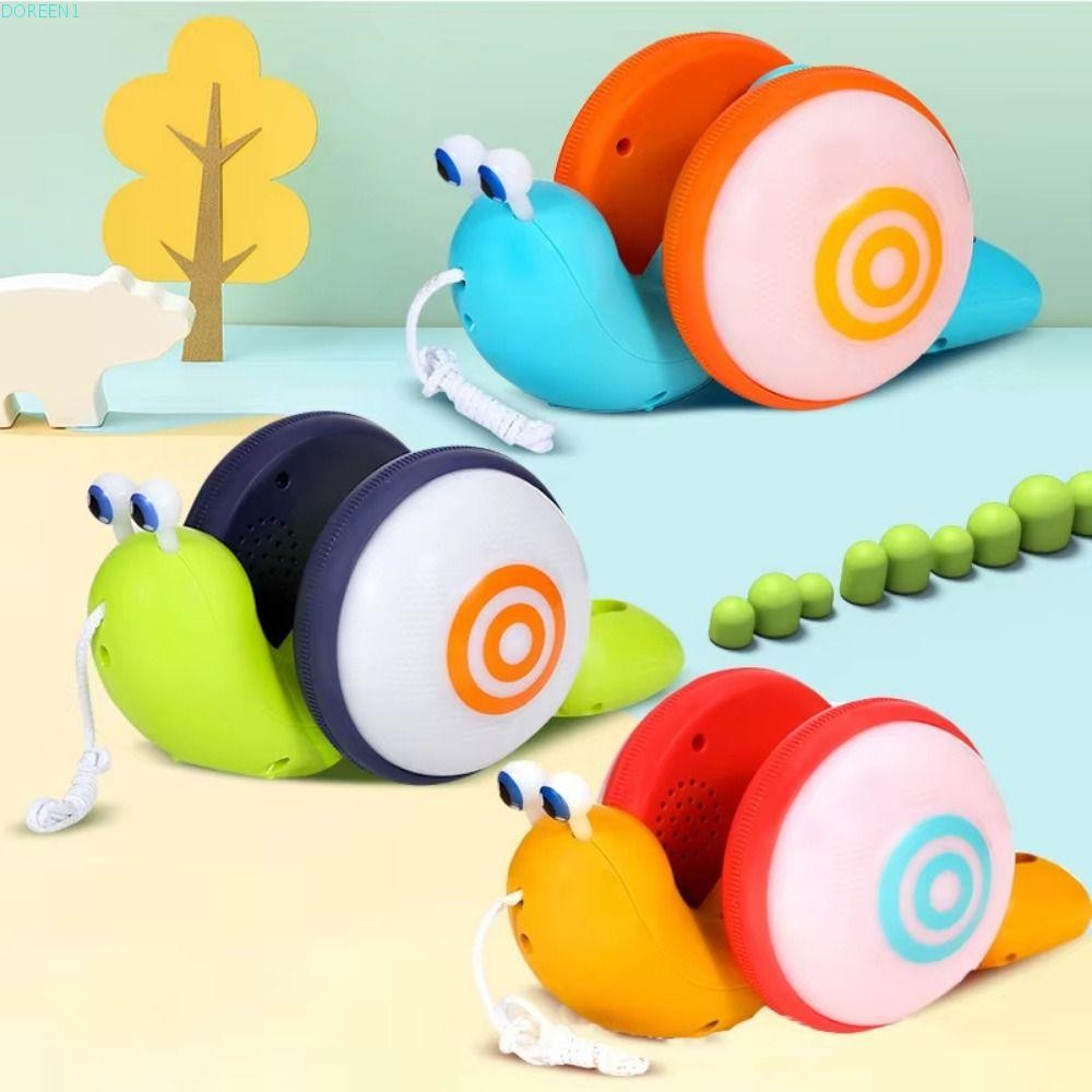 DOREEN1 Pull String Snail Car Toy, Baby Walker Cartoon Pet Drag Rope ...