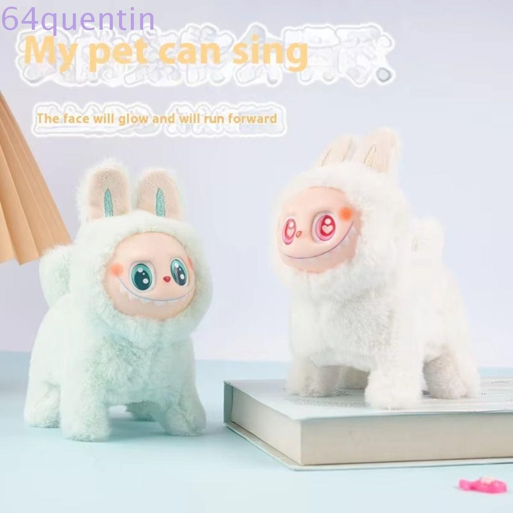 QUENTIN Electric Labubu Toy, Silicone Face Glowing Light Running ...